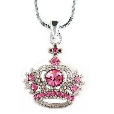 ~Pink CROWN Cross made with Swarovski Crystal PRINCESS QUEEN Favor ...