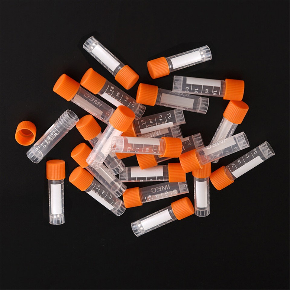 Plastic Screw Test Tube Vial Seal Cap Sample Container 1/1.5/2/5/10ML ...