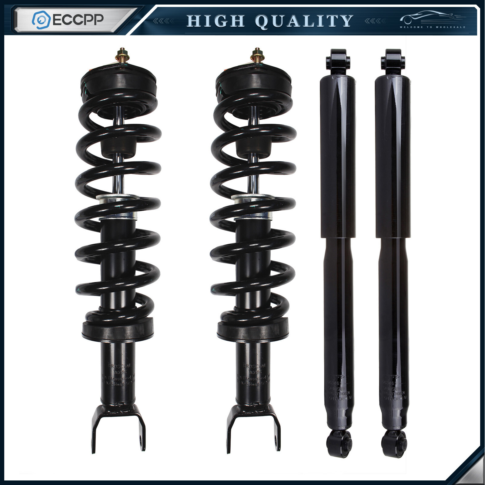 Set of 4 Front & Rear Strut Spring Shocks Kit For Ram 1500 4WD Pickup ...