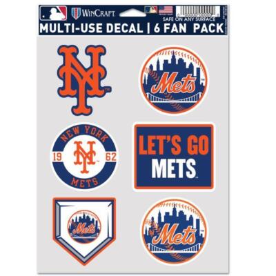 New York Mets Multi Use Fan 6 Pack Decal Set [NEW] MLB Sticker Emblem ...