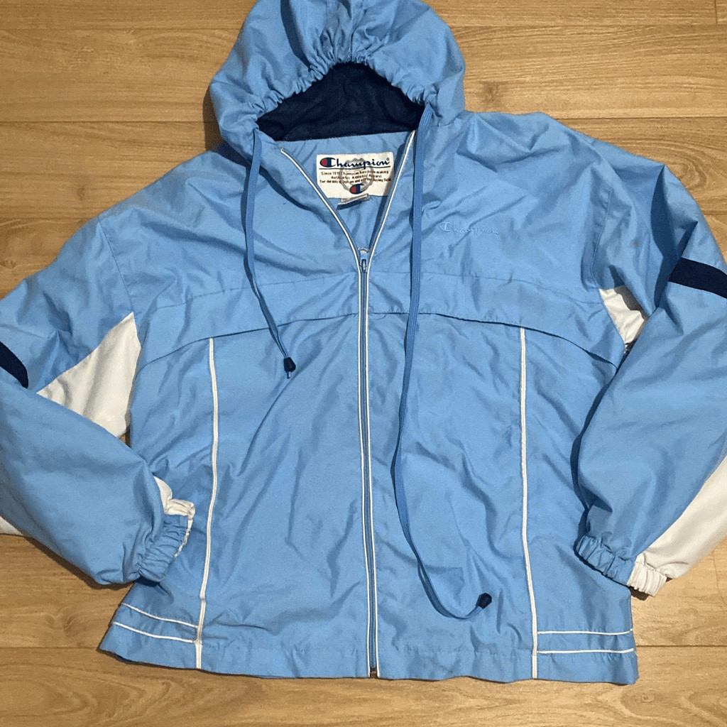Champion blue and white colorblock jacket size medium - Gem