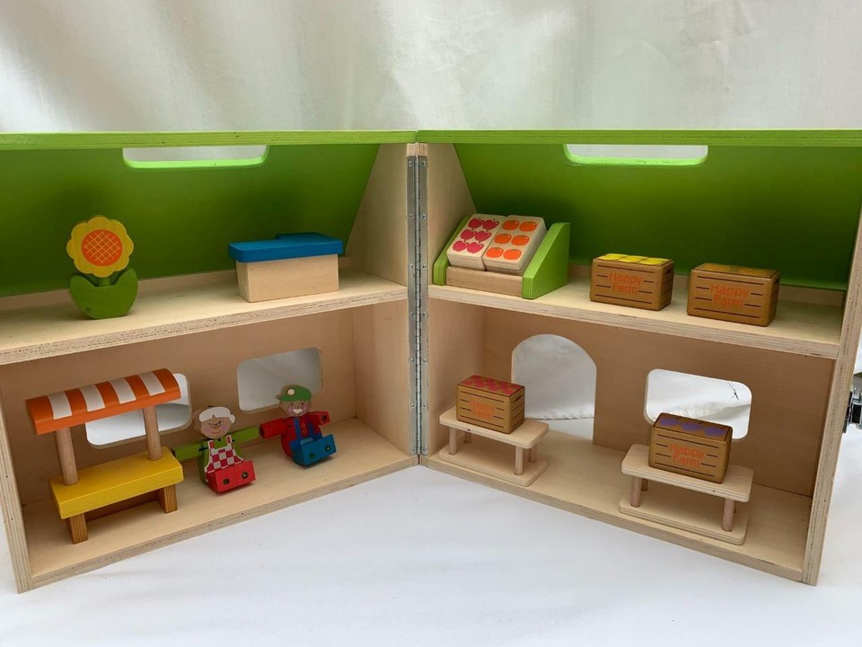 EverEarth Bio-Store Doll's House Wooden Eco Friendly Happy Farm Fruit ...
