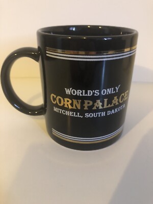 Mitchell SD Corn Palace South Dakota Souvenir Black / Gold Mug Ceramic ...