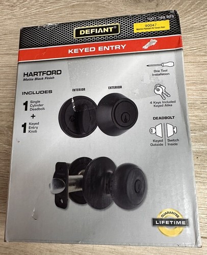 Defiant Hartford Single Cylinder Door Knob and Deadbolt Combo Pack ...