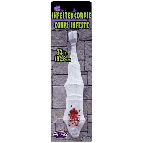 72" Fun World Hanging Infested Cocoon Corpse Halloween Scary Haunted ...