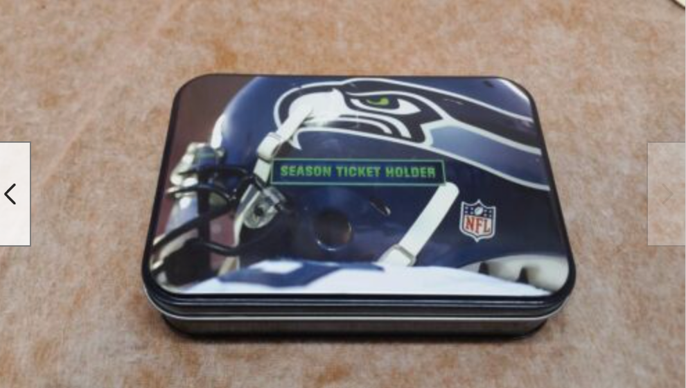 Seattle Seahawks Season Ticket Holder 2 Deck Playing Cards & Metal Tin ...