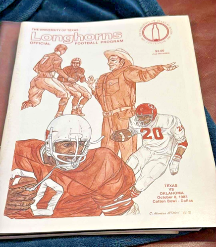 Vintage 1983 TEXAS LONGHORNS vs OKLAHOMA COTTON BOWL RED RIVER RIVALRY ...