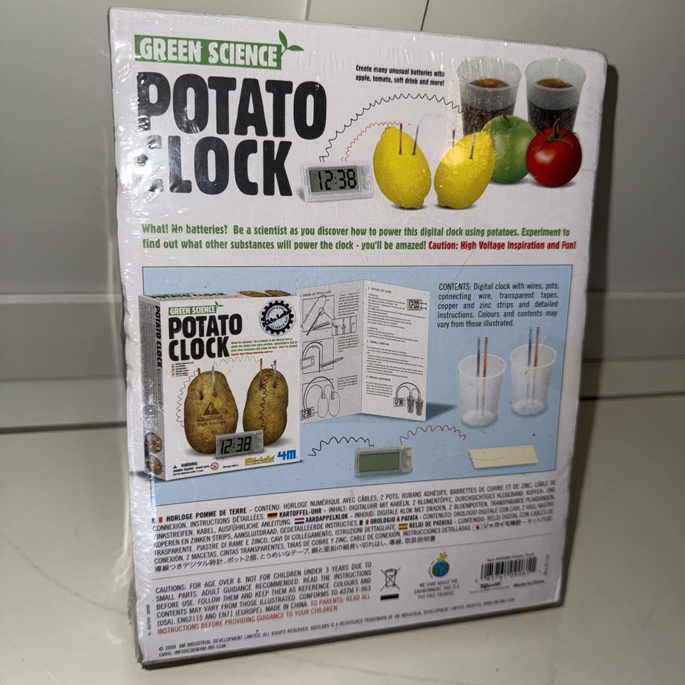 Green Science Potato Clock - Experiment Battery Home/School Science Kit Project | eBay