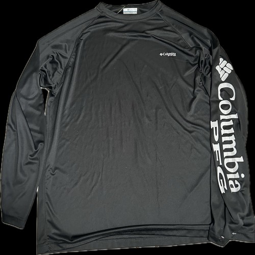 Columbia PFG Shirt Mens Long Sleeve Performance Fishing Gear Black XL ...