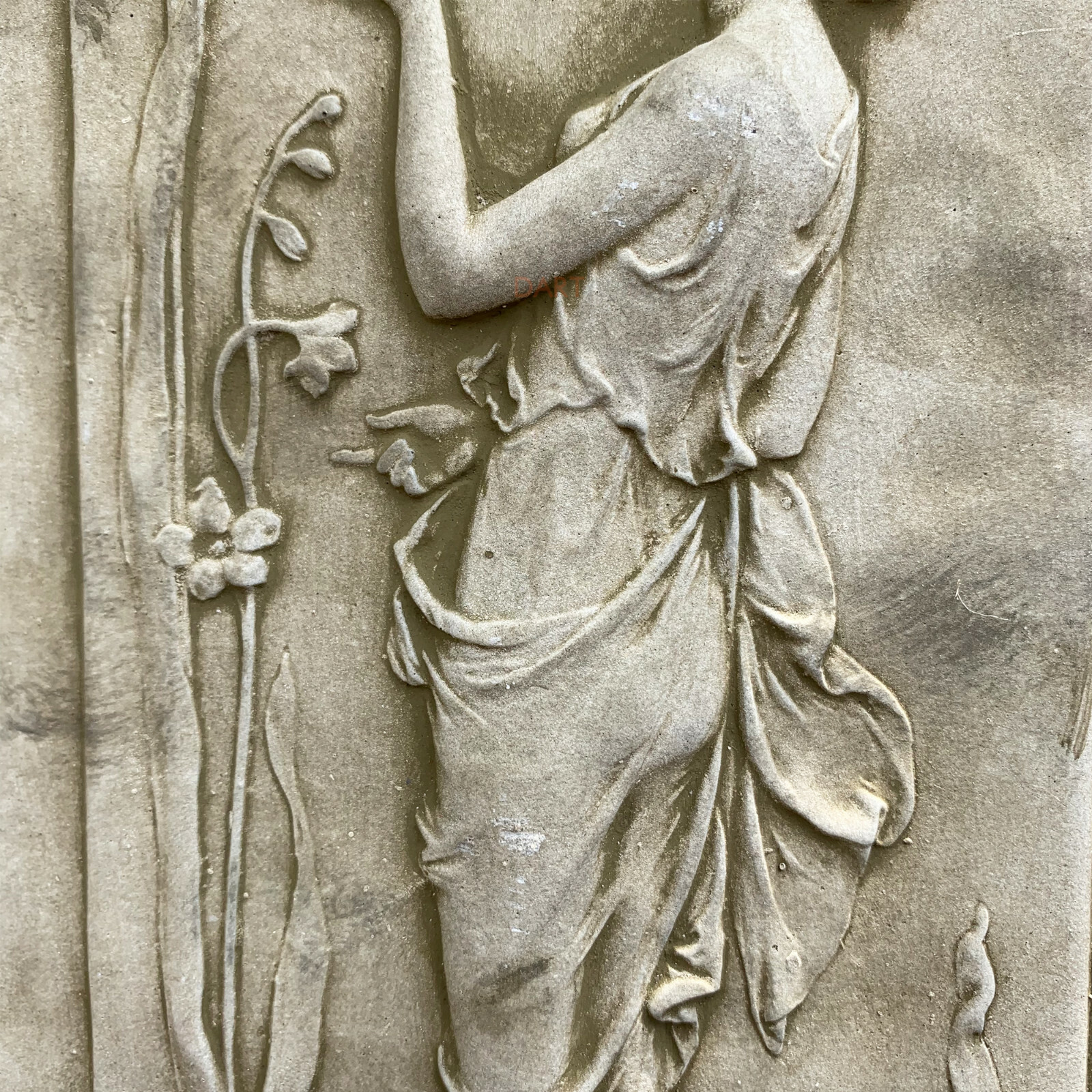 Stone Nymph & Cherub Wall Plaque Garden Statue Ornament Sculpture Angel ...