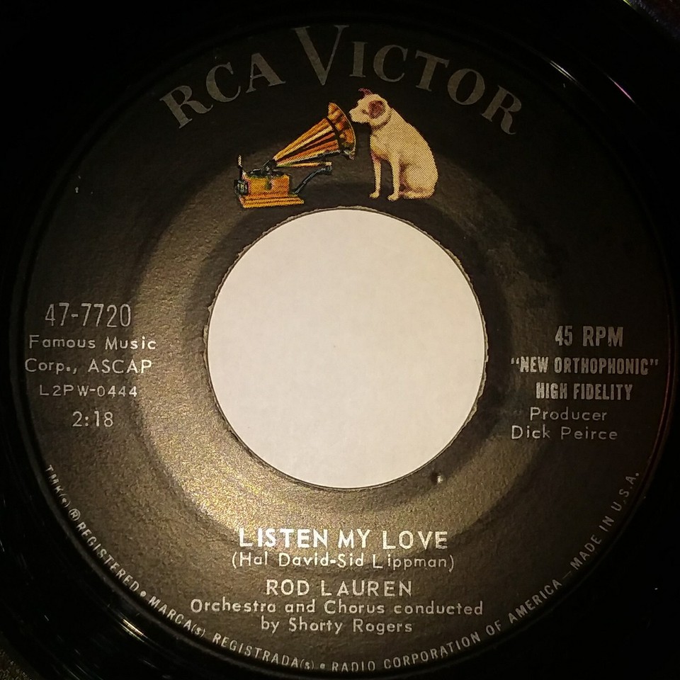 ROD LAUREN 45 THIS I KNOW B/W LISTEN MY LOVE VG+ RCA VICTOR 47-7720 ...