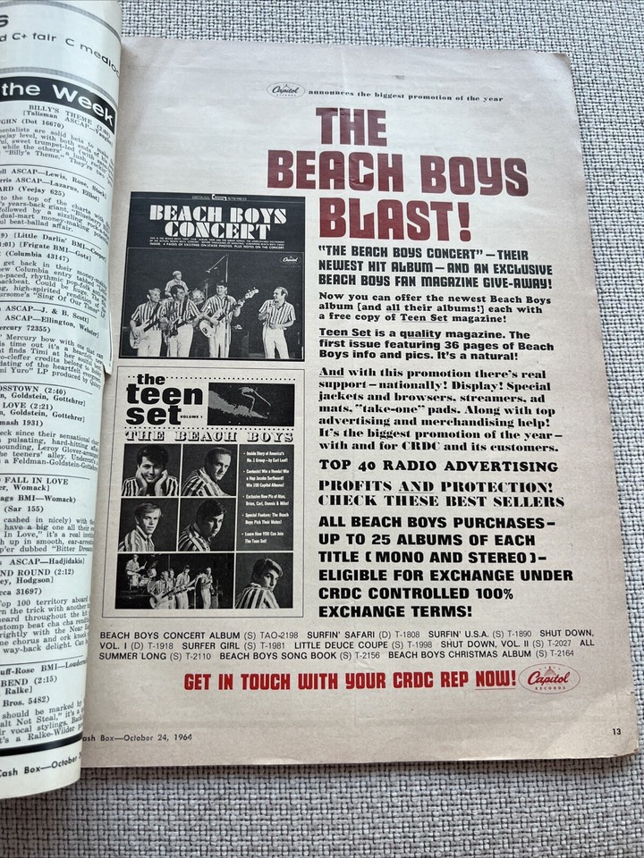 Cash Box Music Magazine October 24 1964 Brenda Lee VTG Pop Rock Music ...