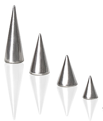 5 Spare Surgical Steel Spikes Spare Barbell Threaded Ends Tops 14g 16g ...