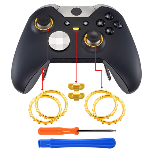 Matte Chrome Gold Accent Rings Accessories for Xbox One Elite ...