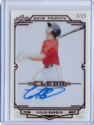 2019 Leaf Trinity COLIN BARBER Clear Acetate Red Foil Auto RC 7/15 ...
