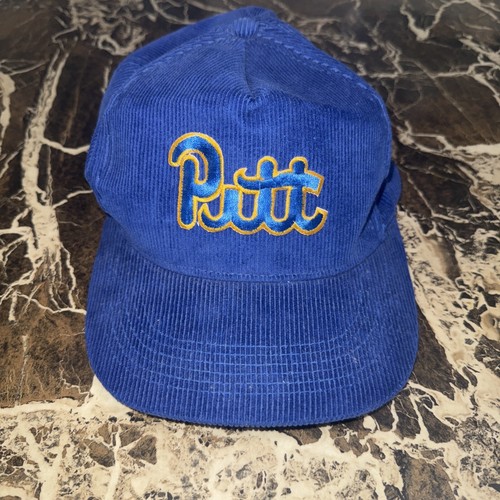 Vtg Pittsburgh Panthers Hat Snapback Blue Corduroy University Pitt 90s ...