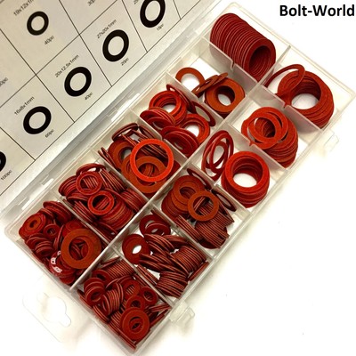 600 x FIBRE WASHER SET- ASSORTED FIBRE SEALS VARIOUS SIZES SEALING ...