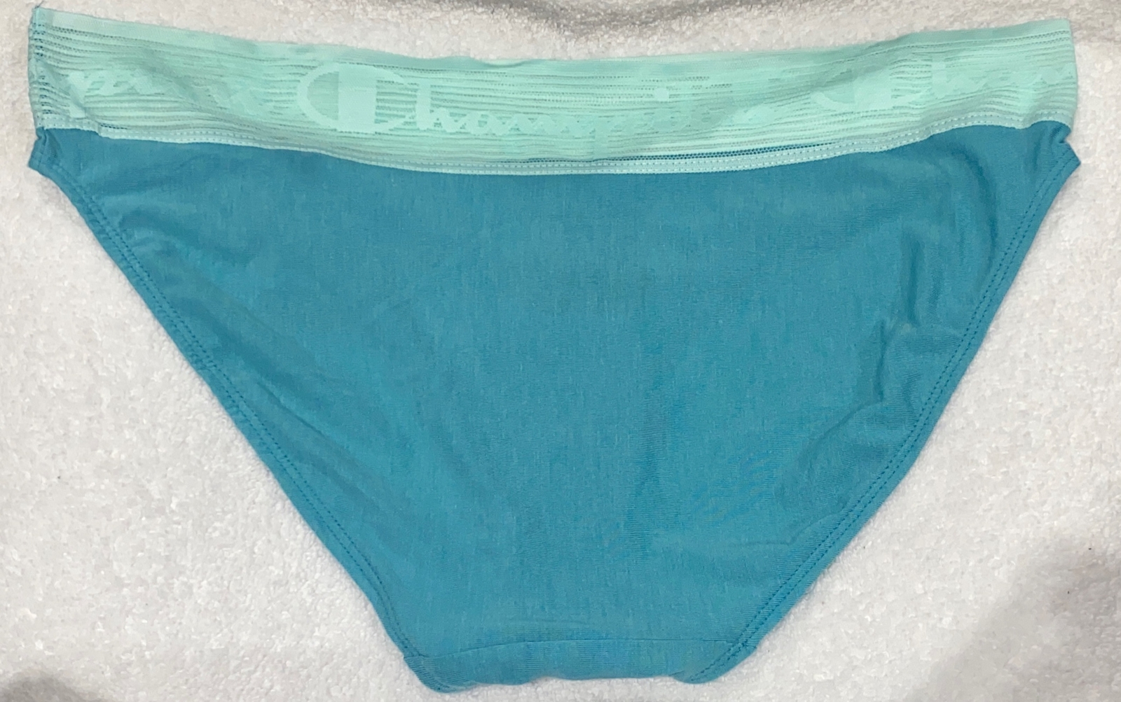 Champion Wide Lace Logo Waistband Jade Heather Mint Bikini Panty Womens