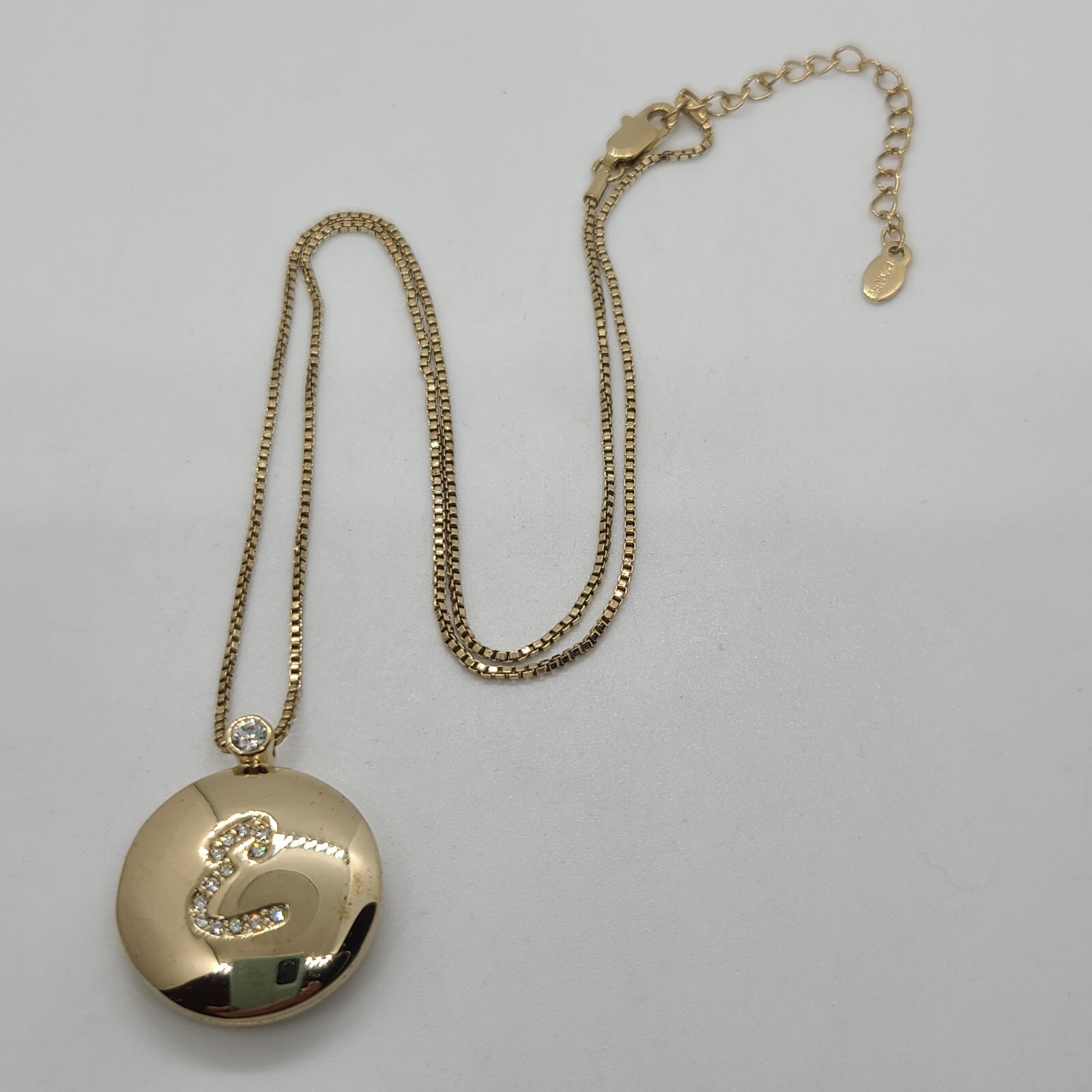 Monet Initial E Crystal Locket Gold Tone In Original Gift Box | eBay