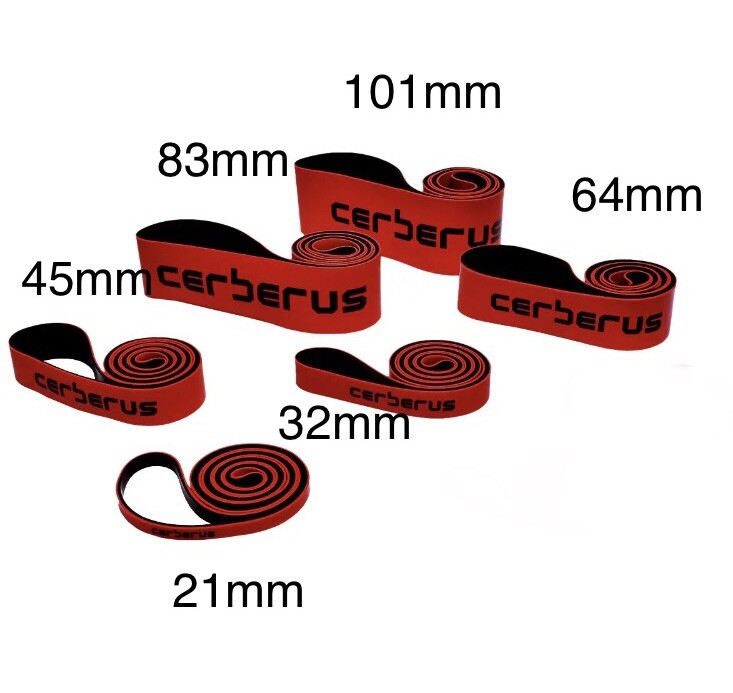 6 Band SET CERBERUS Strength Muscle Floss Bands 21mm 32mm 45mm 64mm ...