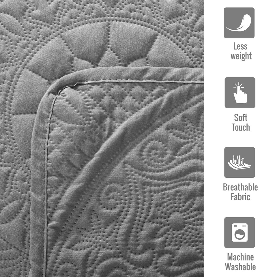 All Season Bedspread Quilt Bedding Throw Soft Reversible Coverlet ...