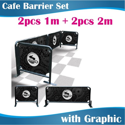 Cafe Barrier Set 2x2m+2x1m Coffee Barriers with Graphics | eBay Australia
