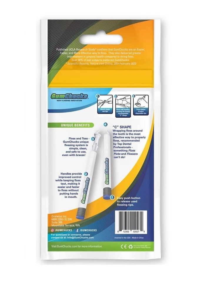 GumChucks | Faster, Easier Flossing! Universal 30 Pack of Flossing Tip ...
