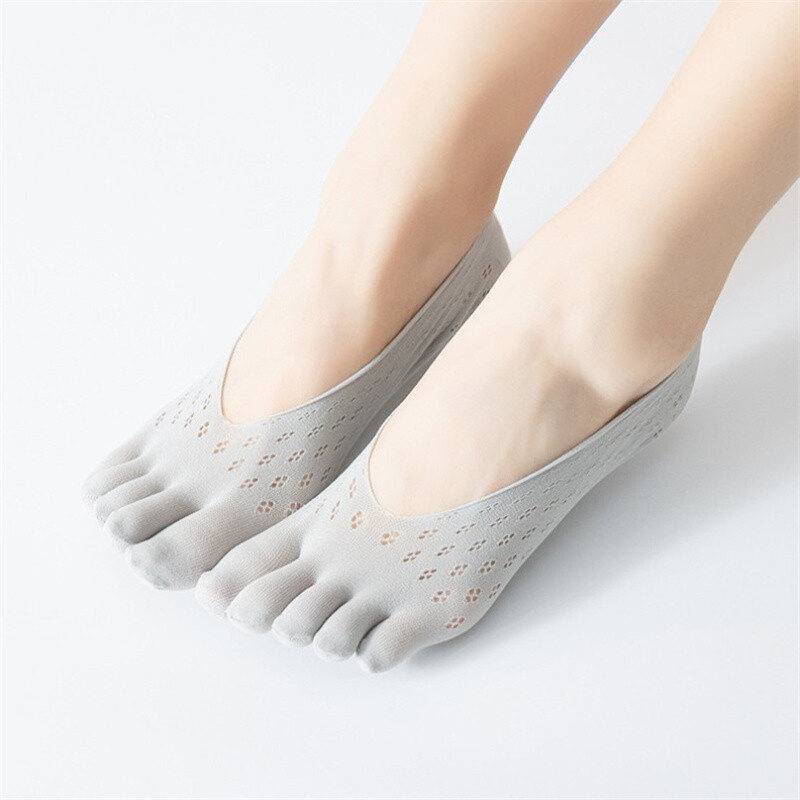 Fashion Thin Sock Slippers Women invisible Silicone Anti-skid Five ...