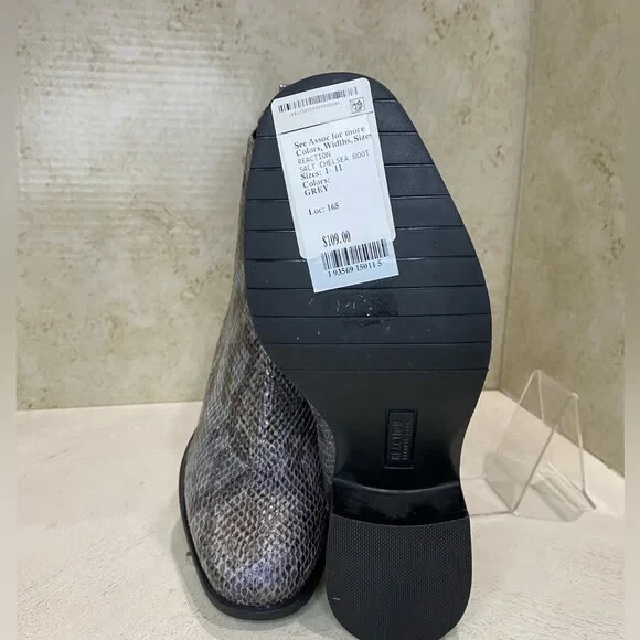 Kenneth Cole Reaction Salt Chelsea Boots Size 6 Snakeskin Reptile Grey ...