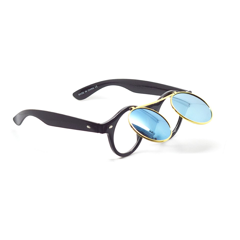 Flip Up Circle Steampunk Glasses Goggles Sunglasses Emo Retro Vintage ...