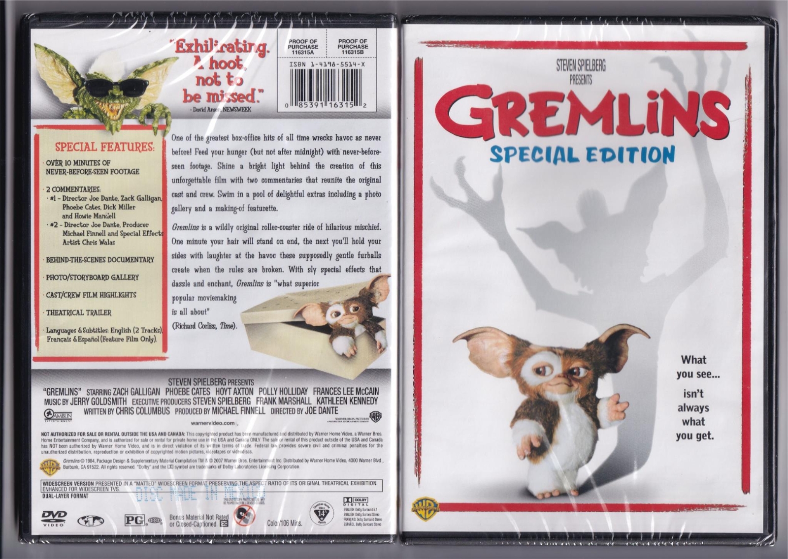 Gremlins DVD 1984 Zach Galligan Phoebe Cates BRAND NEW SEALED! | eBay