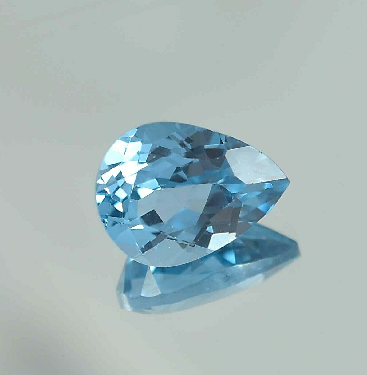 13x10 MM Natural Brazilian Sky Blue Aquamarine Pear Cut Loose Gemstone ...