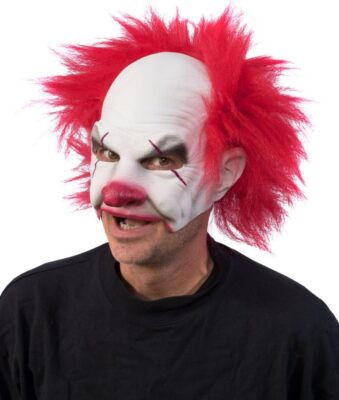 Zagone Studios Carnival Creep Evil Scary Clown Mask White,Masks & Eye ...