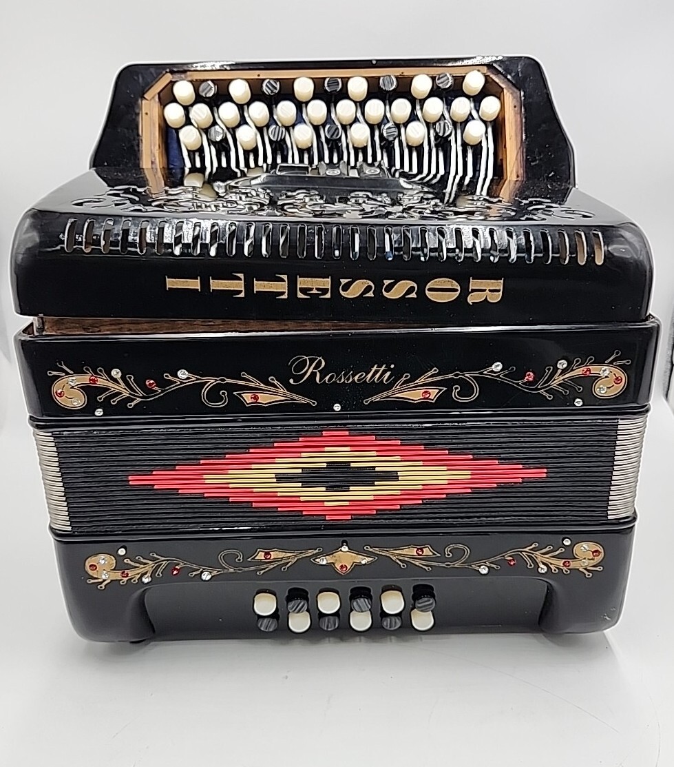 Rossetti 34 Diatonic Accordian Black w/Hard Case. Please Red ...