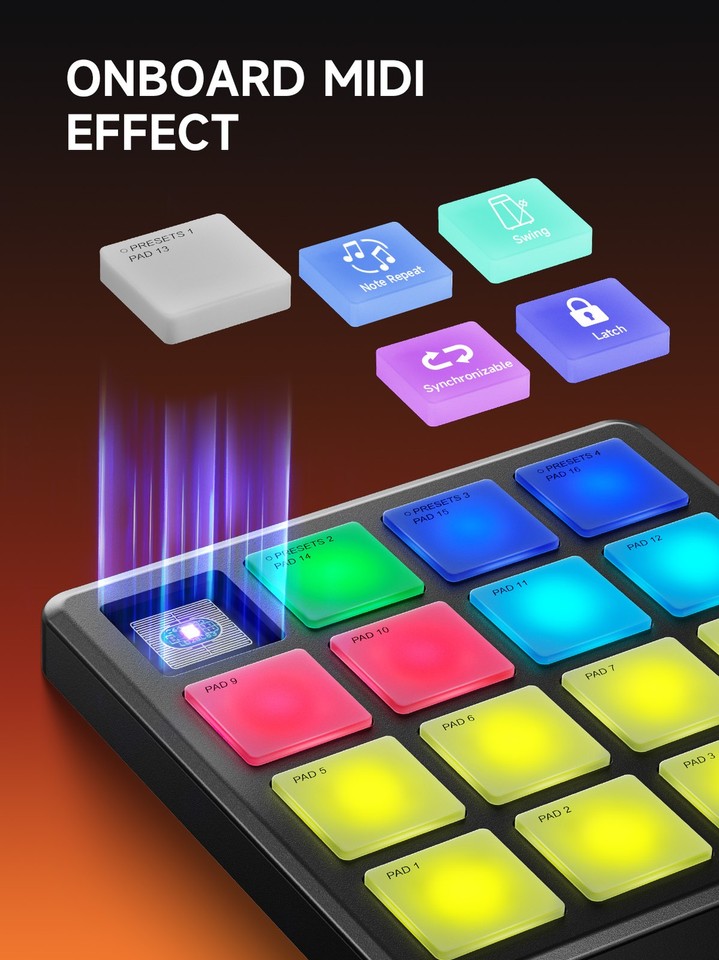 Donner STARRYPAD MIDI Controller Wireless Pocket App Control + Melodics Software | eBay