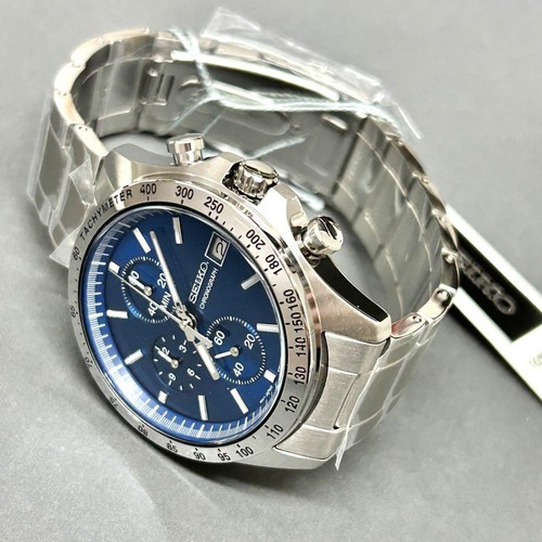 Seiko Spirit SBTR023 Chronograph Blue Dial 8T6 Caliber Men’s Watch | eBay