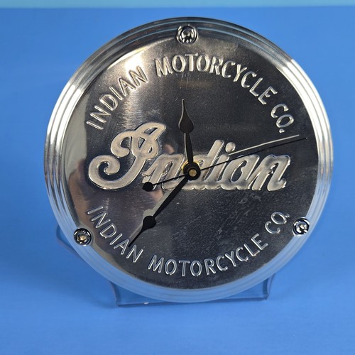 Indian Motorcycle Chrome Desk Clock 7" FACE | eBay