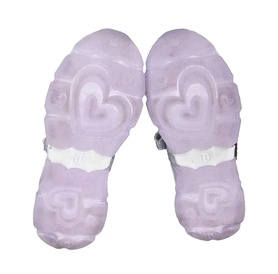 DISNEY FROZEN NWT Size 11 Mary Jane Silver &Purple LED Light Up Sneaker ...