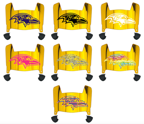 Baltimore Gold Chrome Mirror Mini Football Helmet Visor Shield w/ Clips ...