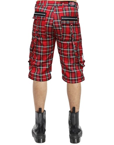 Dark Wear Red Tartan Bondage Punk Shorts Rock Metal Short Darkwear Pant ...