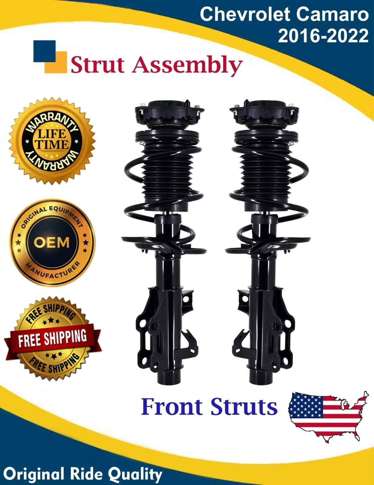 Premium Quality OE Struts for 2016-2022 Chevy Camaro 6.2L Lifetime ...
