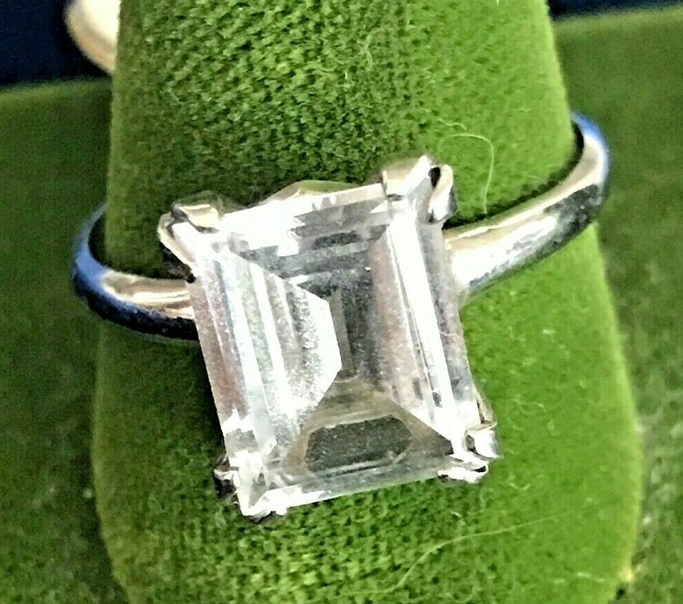 Stamped UNCAS 14K Gold Filled Synthetic White Spinel Ring Sz 8 ...