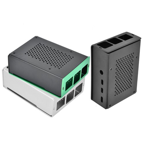 For Raspberry Pi 4 Model B Black Aluminum Case Box Enclosure W/Heatsink ...