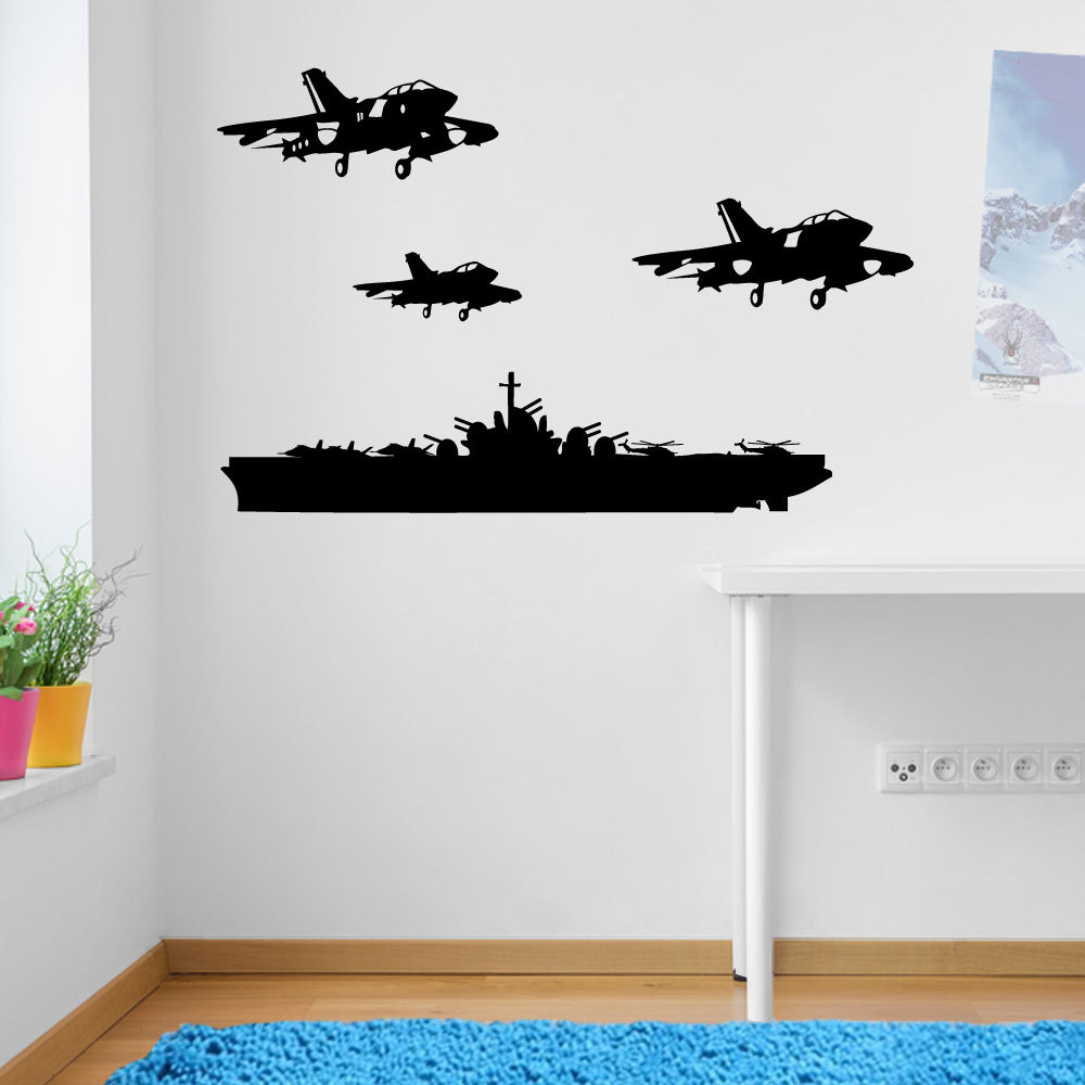 Army Military Battleships Tornadoes Jets Wall & Window Sticker Decals ...