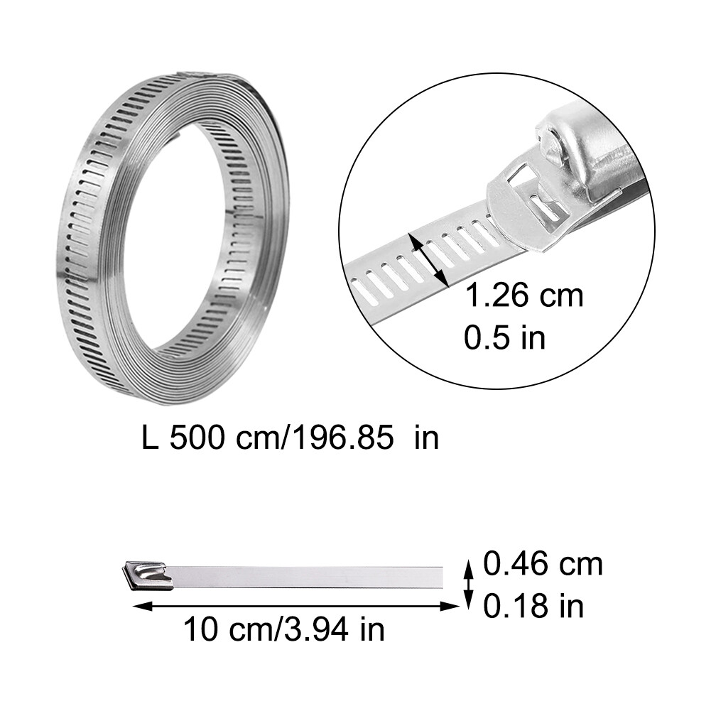 23pcs 5M Practical Worm Gear Cable Tie Screw Air Duct Hose Clamp Set ...