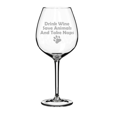 Wine Glass Goblet White Red Wine Jumbo 20oz Drink Wine Save Animals ...