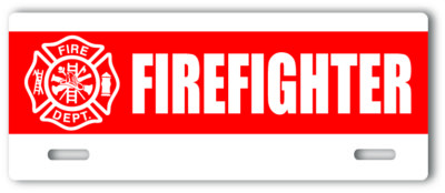 Firefighter License Plate Topper stripe aluminum novelty fire ...