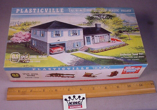 1959 Plasticville Split Level Home House 1908-198 original box O & S ...