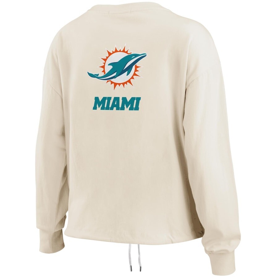 WEAR by Erin Andrews NFL Miami Dolphins Women's Long Sleeve Crop Top ...