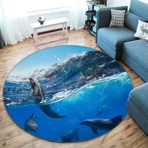 3D Blue Ocean Dolphin O1911 Animal Non Slip Rug Mat Elegant Photo ...